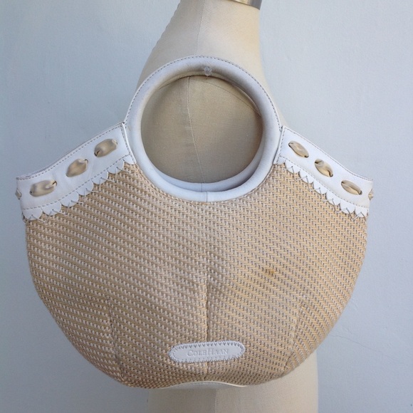 Cole Haan | Bags | Vintage Cole Haan Sarah Straw Sp6 Tote Handbag ...
